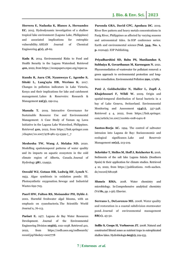 Assessment Of Spatial Variations In Surface Water Quality Of Laguna Lake Stations Using Cluster