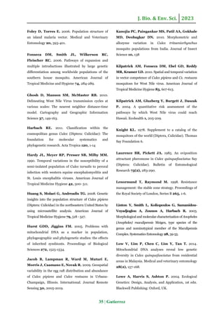 Genetic population structure of West Nile Virus vector Mosquitoes | PDF