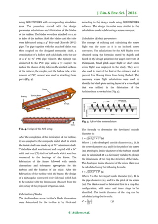 Design and performance evaluation of a double-bladed Archimedean screw ...