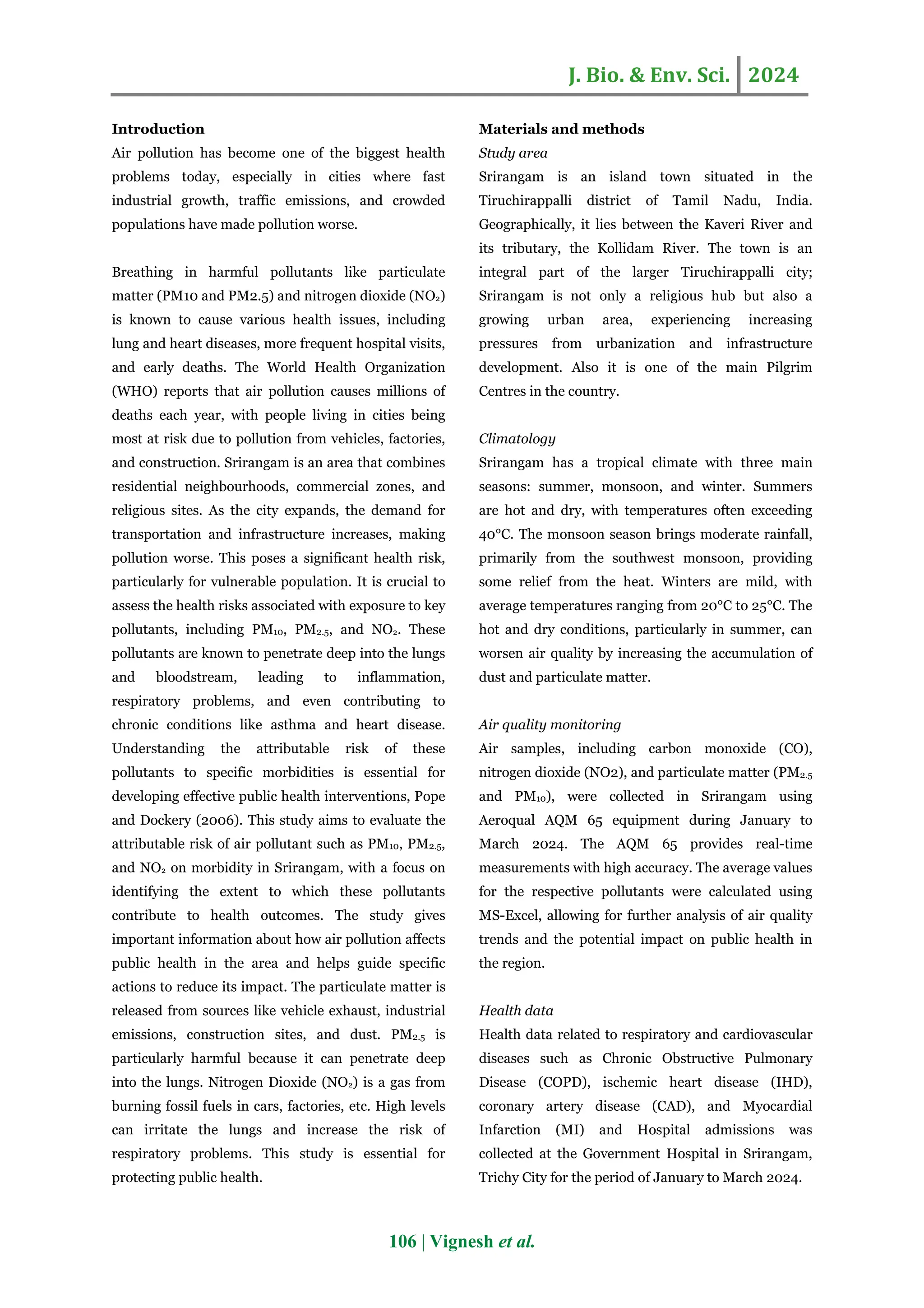 Assessment of attributable proportion and relative risk of air ...