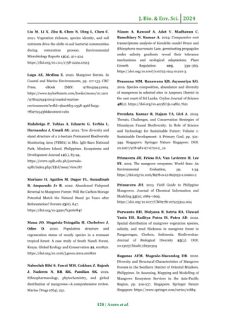 Plant community structure and diversity assessment of selected mangrove forest ecosystems along ...