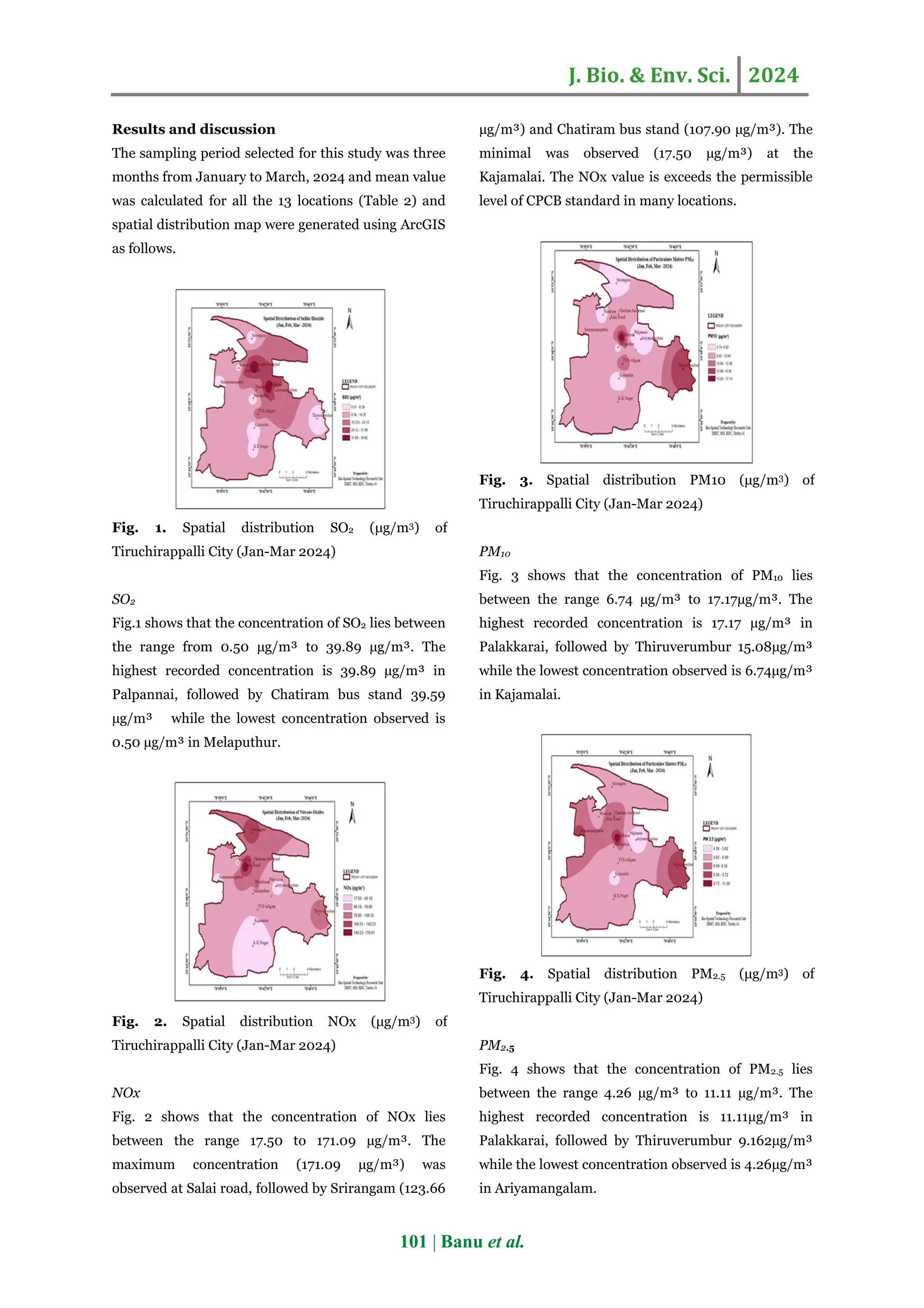 Spatial distribution map of air pollutants and its impact on human ...