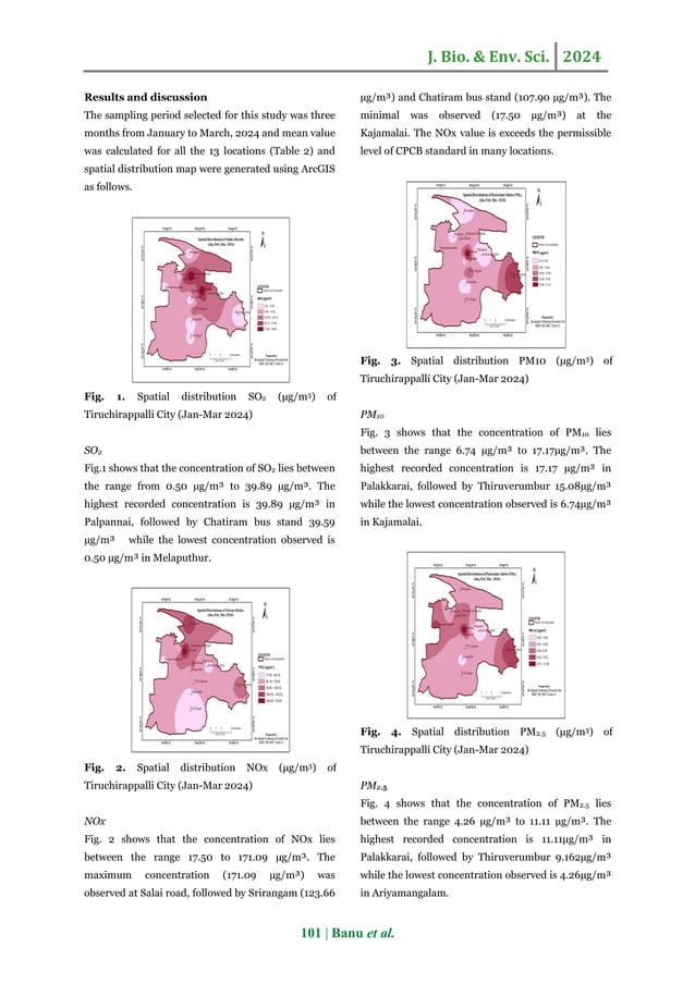 Spatial distribution map of air pollutants and its impact on human health for Tiruchirappalli ...