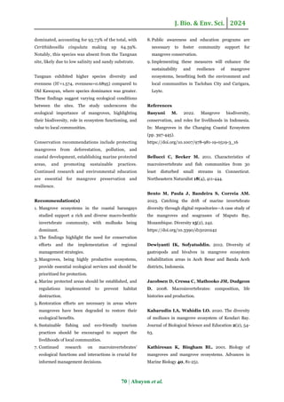 Diversity of macrobenthic invertebrates in the mangrove ecosystem of ...