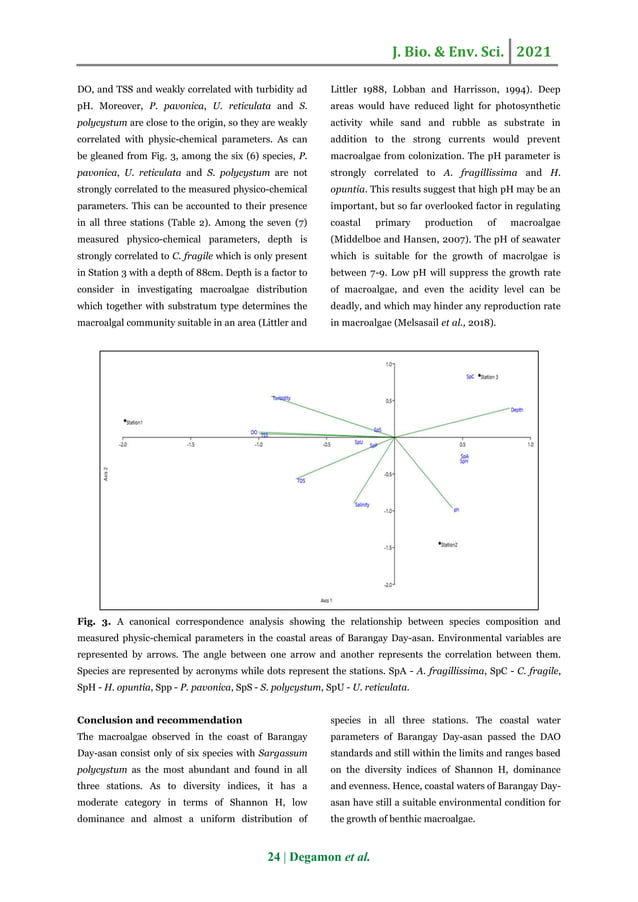 Species composition of benthic macroalgae in the coastal areas of ...