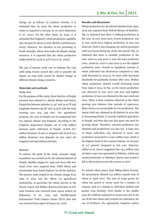 Impact of climate change on wheat yield using remote sensing technique ...