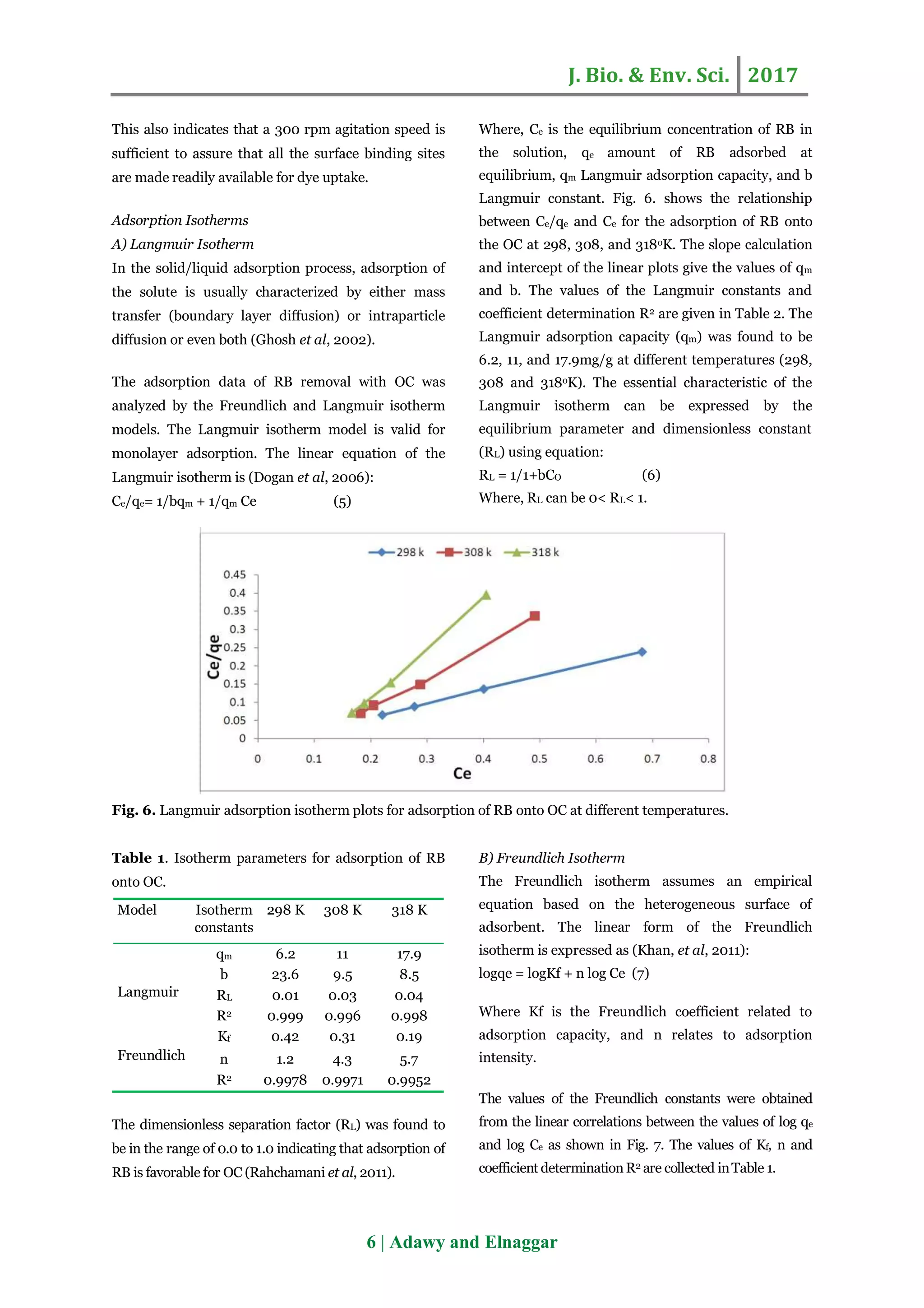 Thermodynamics and adsorption studies of rhodamine-b dye onto organoclay | PDF