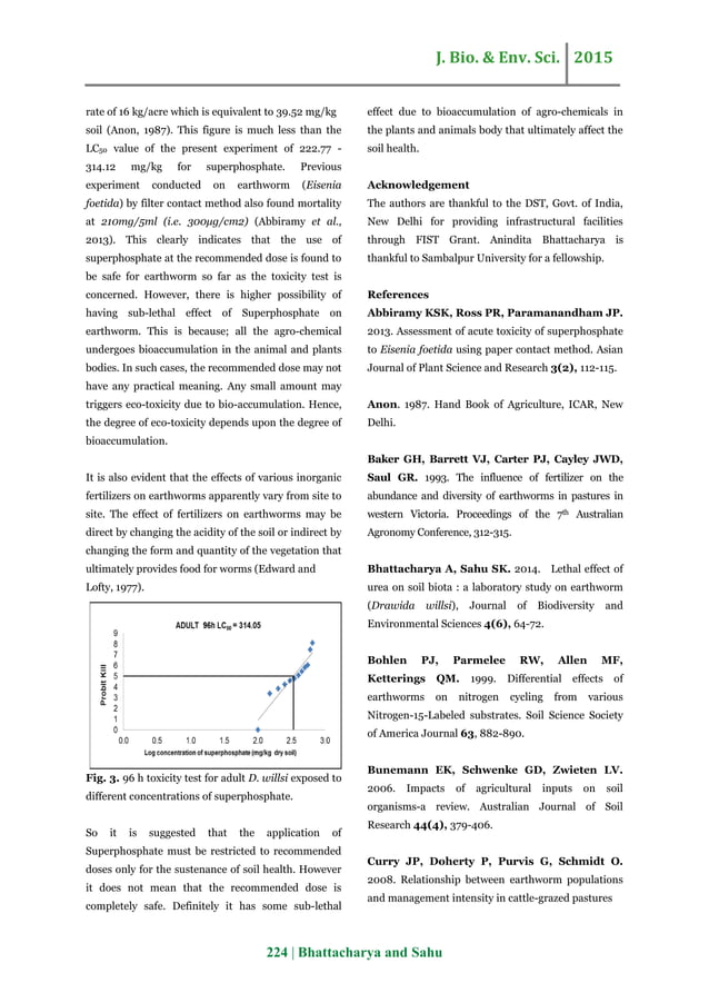 Toxic effect of superphosphate on soil ecosystem using earthworm ...