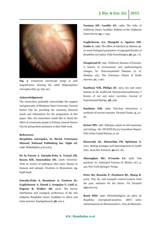 Elucidation of cow tick Rhipicephalus microplus (formerly Boophilus microplus) reproduction in ...
