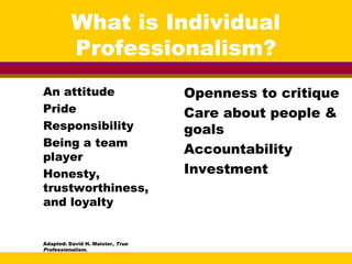 Professionalism | PPT