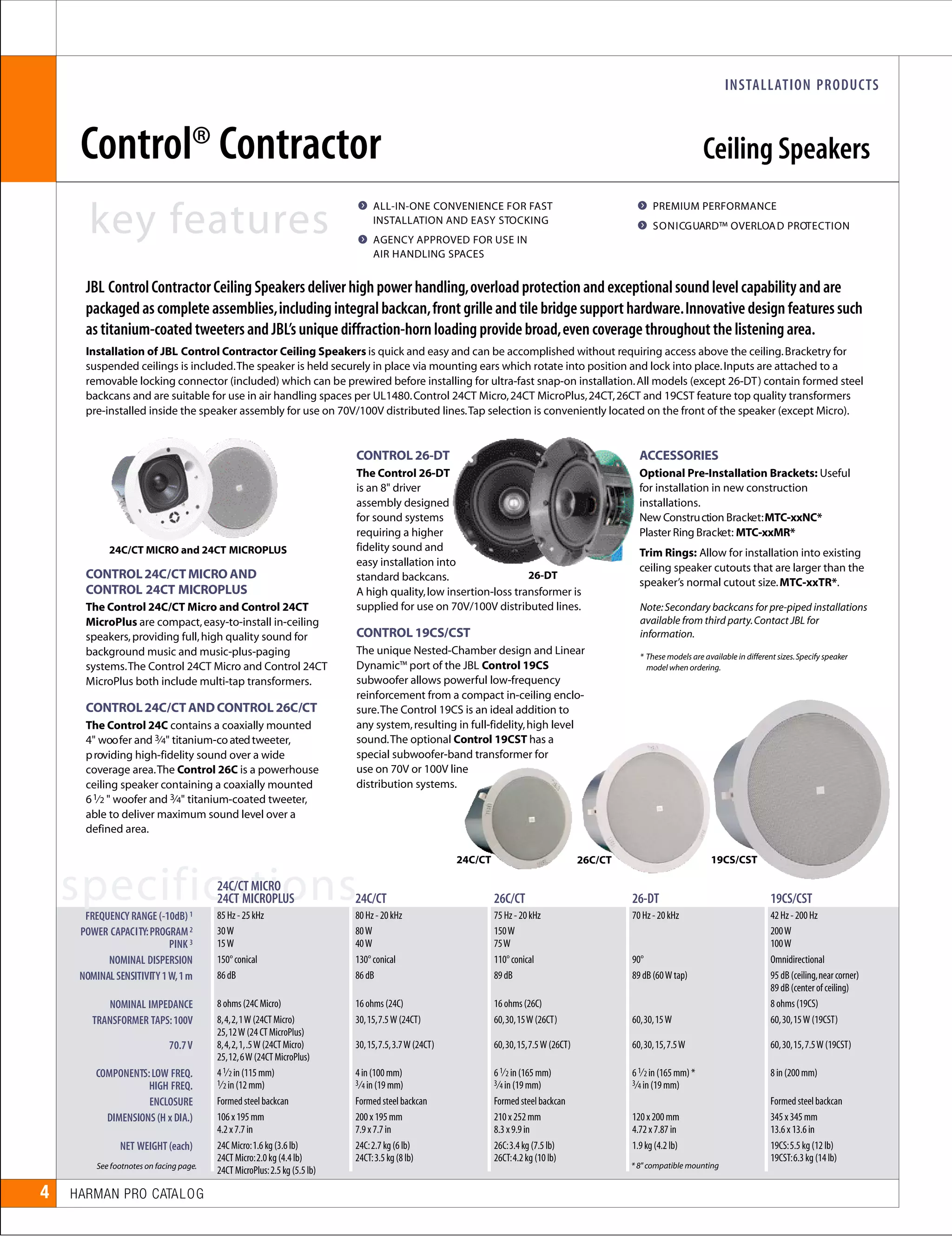 JBL Control Series | PDF | Home Entertainment Systems | Consumer ...