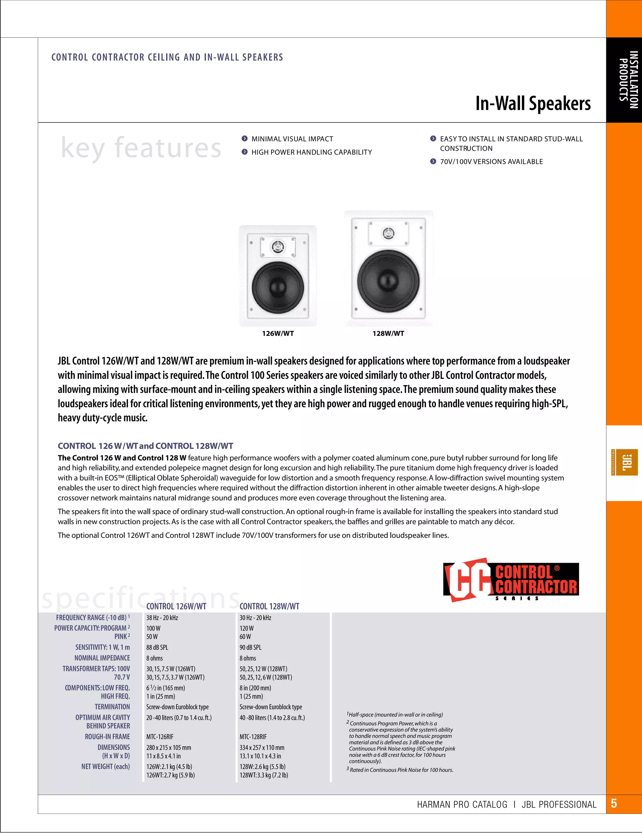 JBL Control Series | PDF | Home Entertainment Systems | Consumer ...