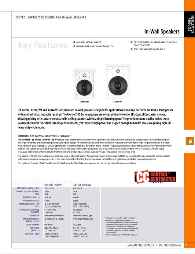 JBL Control Series | PDF | Home Entertainment Systems | Consumer ...