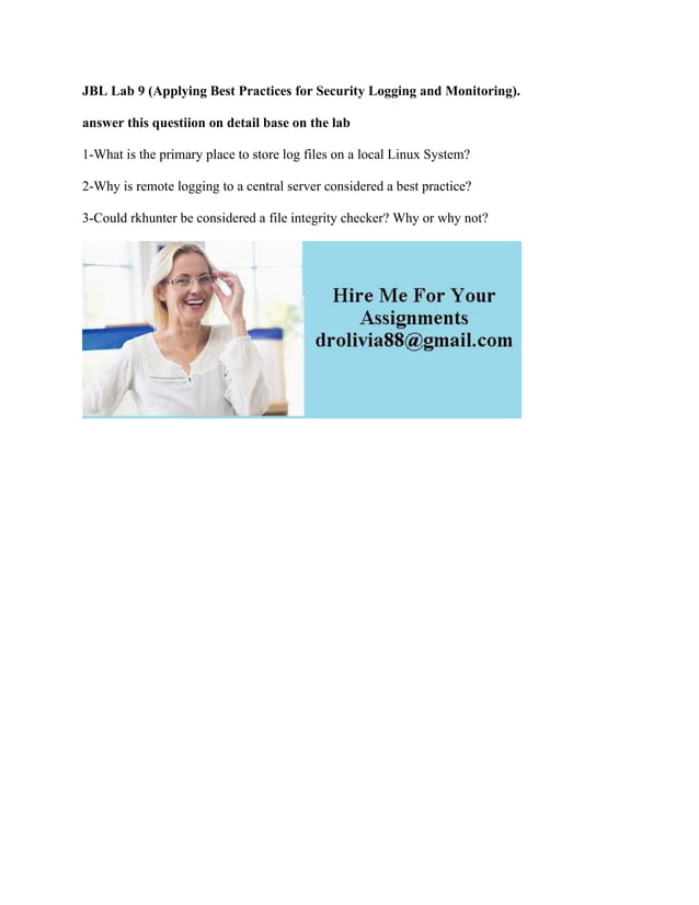 JBL Lab 9 (Applying Best Practices for Security Logging and Monitoring.pdf