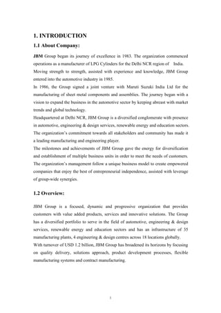 JBM-NMPL TRAINING REPORT,GURGAON | PDF