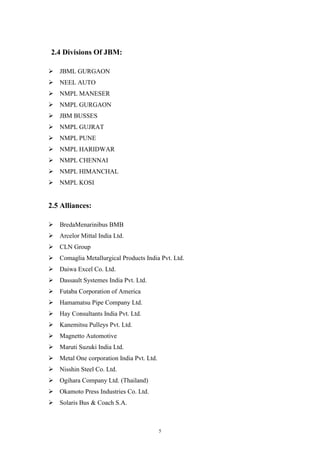 JBM-NMPL TRAINING REPORT,GURGAON | PDF