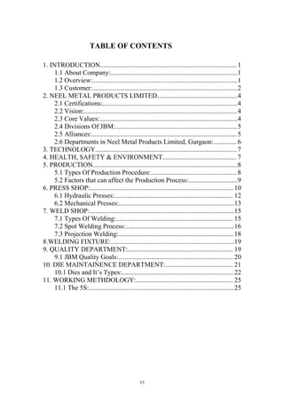 JBM-NMPL TRAINING REPORT,GURGAON | PDF