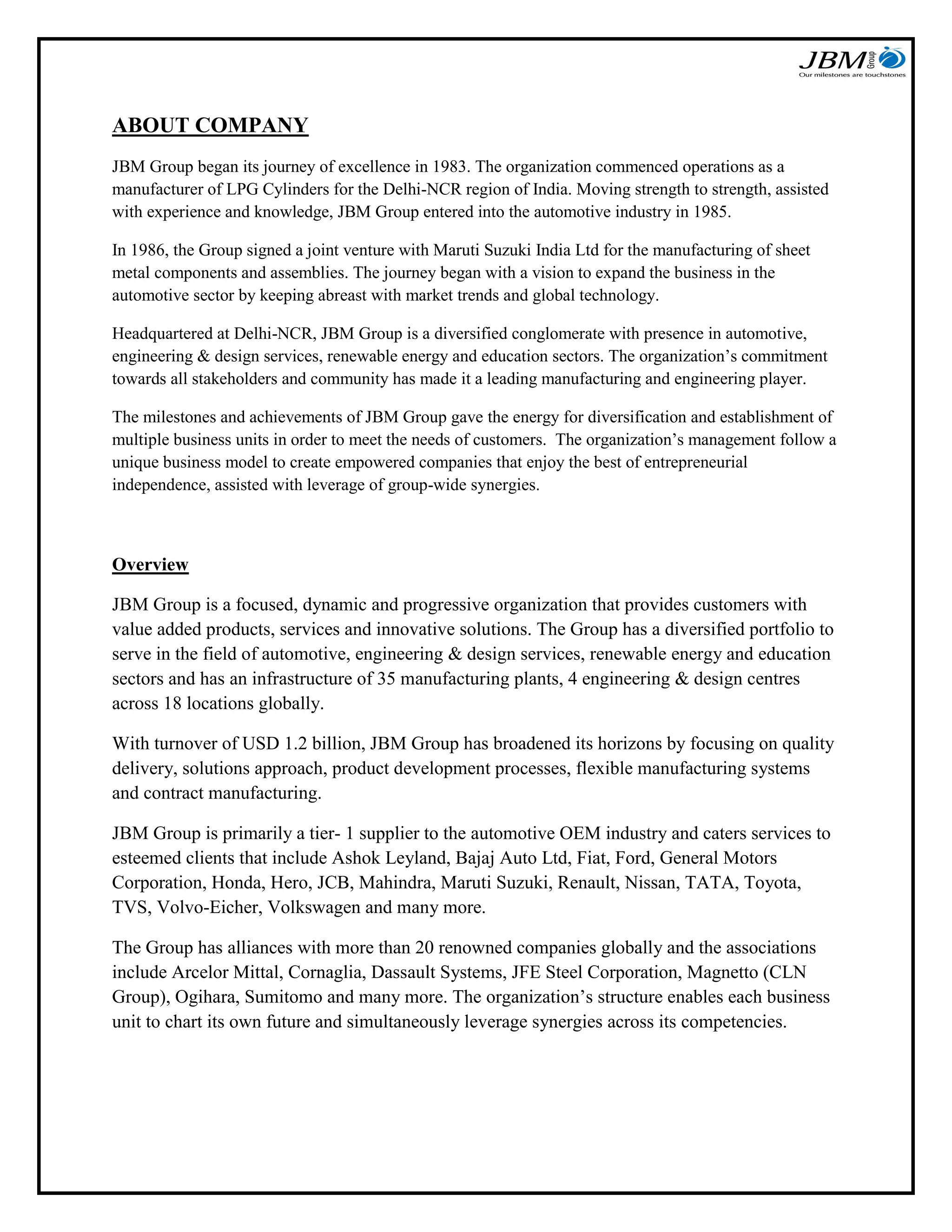 Summer training report on JBM | PDF