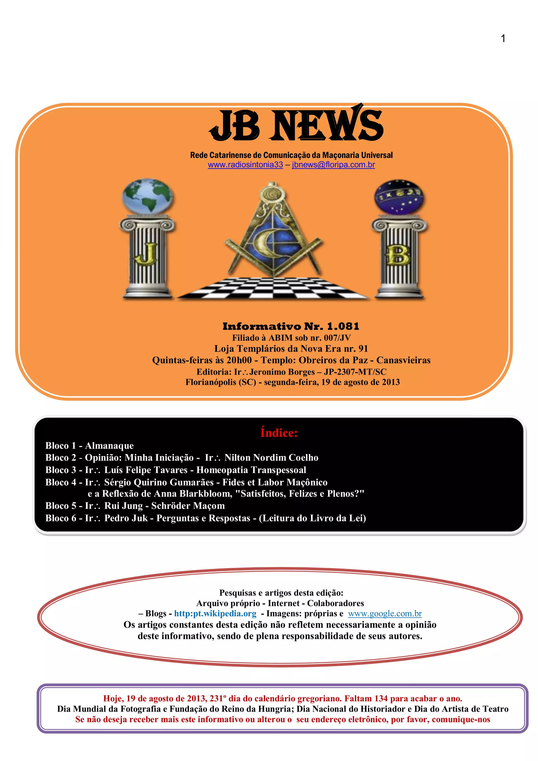 Jb news informativo nr. 1081 | PDF