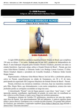 Jb news informativo nr. 2101 | PDF