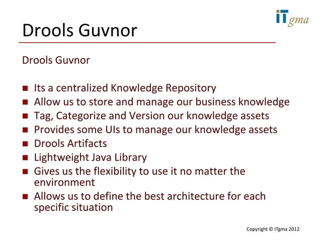 Jboss drools 2 short overview of components of the drools engine | PPT