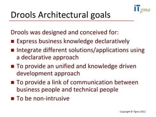 Jboss jbpm and drools 1 introduction to drools architecture | PPT