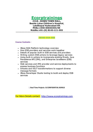 Jboss soa esb training india | PDF