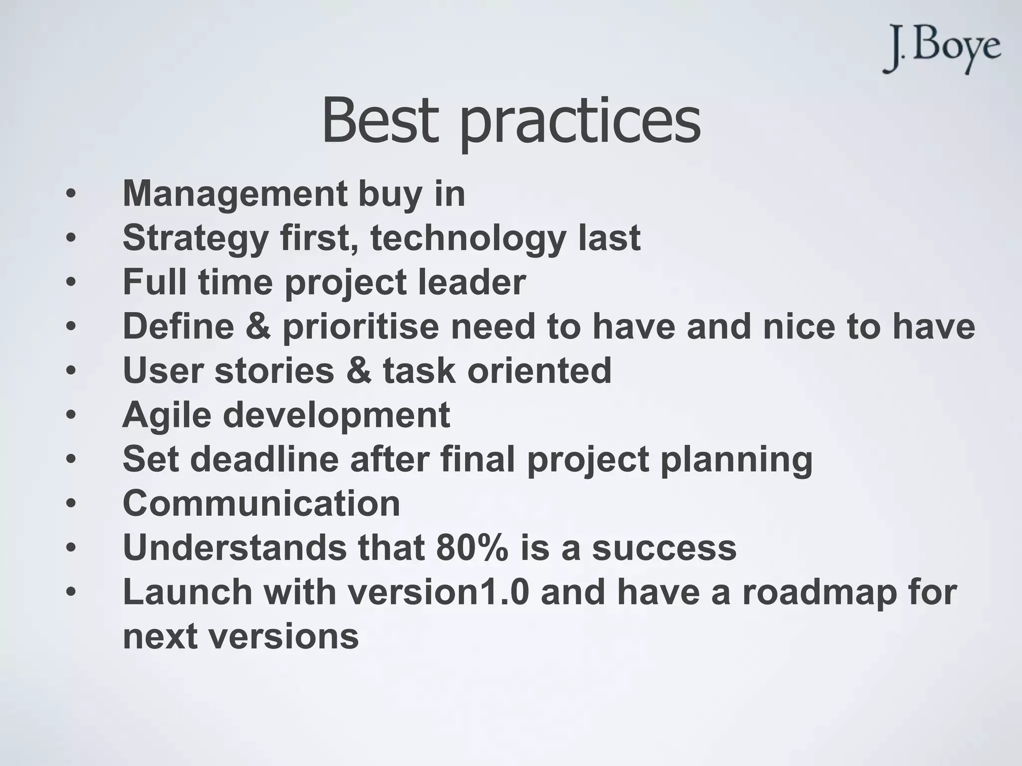 UCL / JBoye CMS workshop | PPT