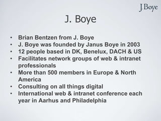 UCL / JBoye CMS workshop | PPT