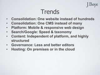 UCL / JBoye CMS workshop | PPT