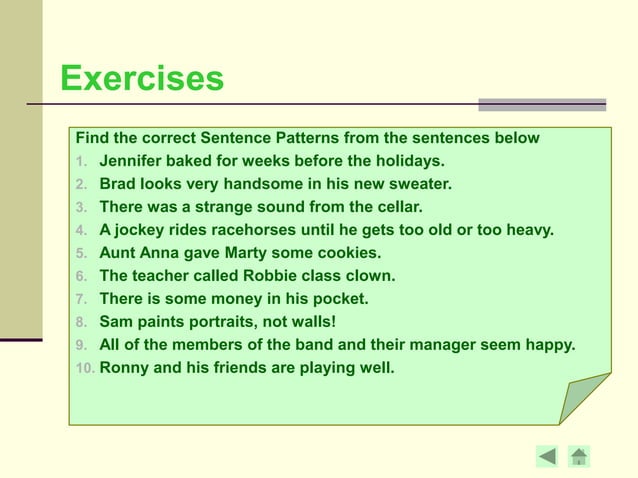 Patterns of Sentences | PPT