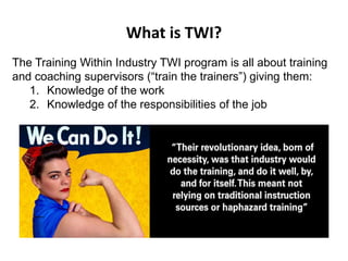 Developing Job Breakdown Sheets according TWI methodology | PPTX