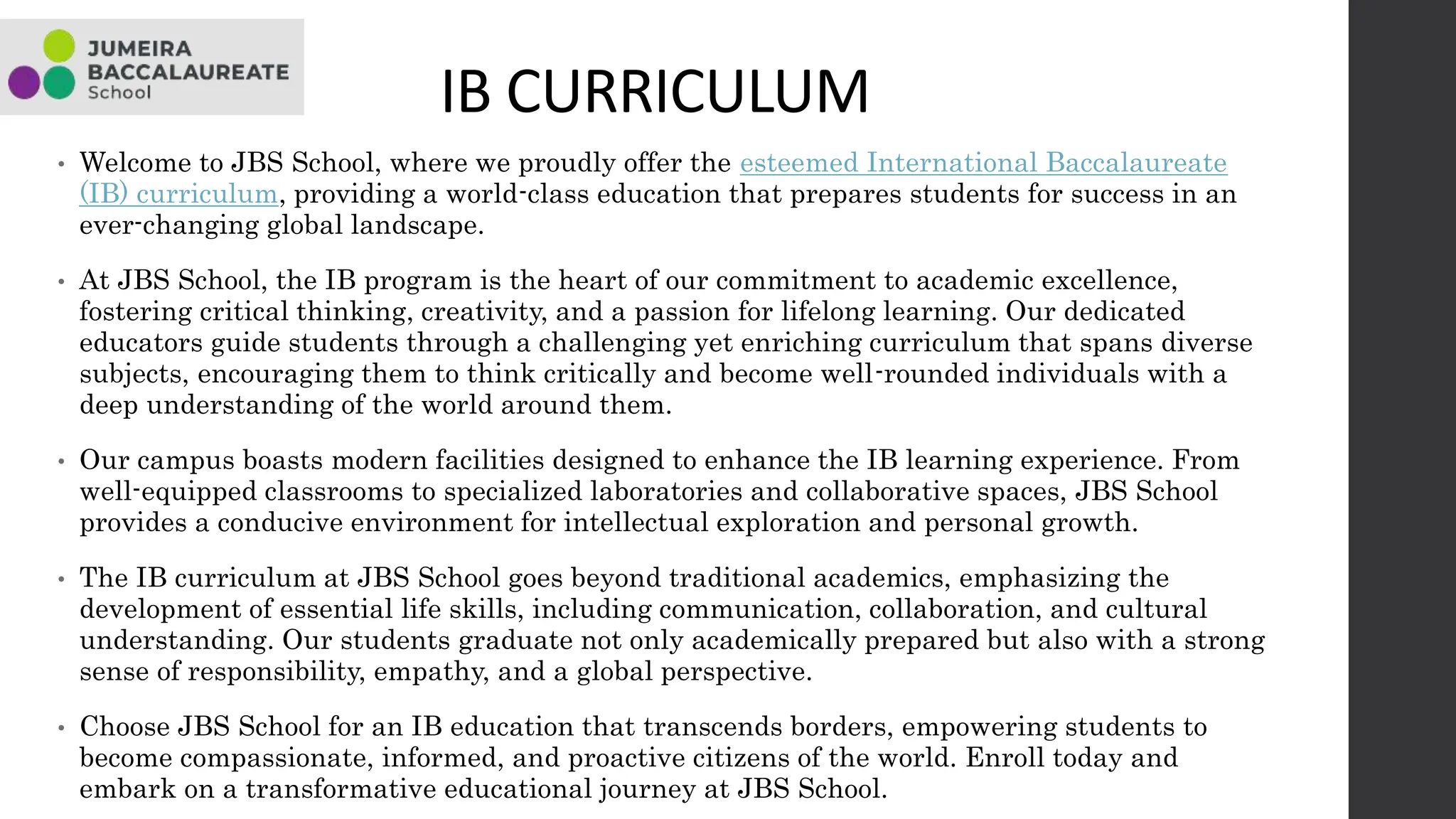 JBS- IB CURRICULUM | PPTX