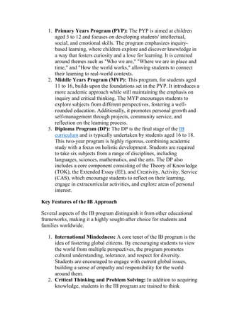 IB Curriculum: Shaping Global Citizens for a Dynamic Future | PDF
