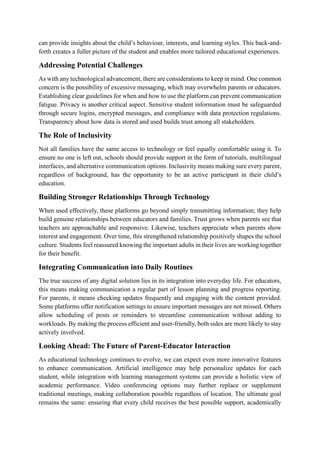 Teacher-Parent Communication App: Strengthening Collaboration for ...