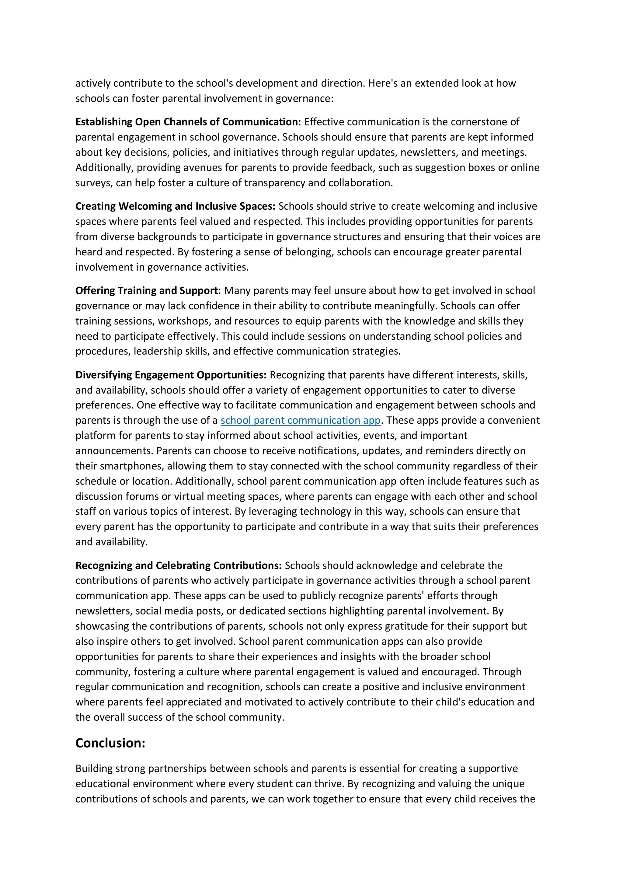 Building Strong Partnerships: The Essential Roles of Schools and ...