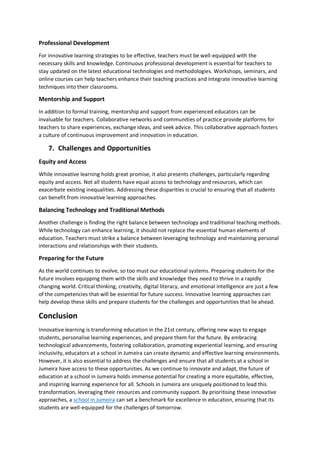 Innovative Learning: Transforming Education in the 21st Century | PDF