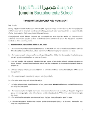JBS Transportation Agreement 2014/2015 | PDF