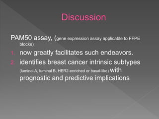 Journal club- breast ca basal like | PPT