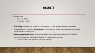 Surgical outcomes of post traumatic posterior urethral strictures in ...