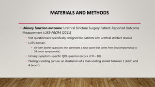 Surgical outcomes of post traumatic posterior urethral strictures in ...
