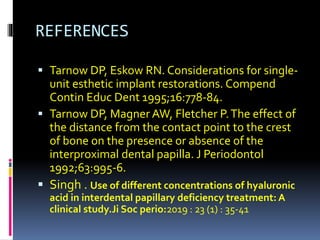 To evaluate the clinical efficacy of enhancing deficient interdental ...