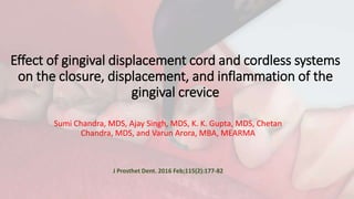 gingival retraction methods | PPTX