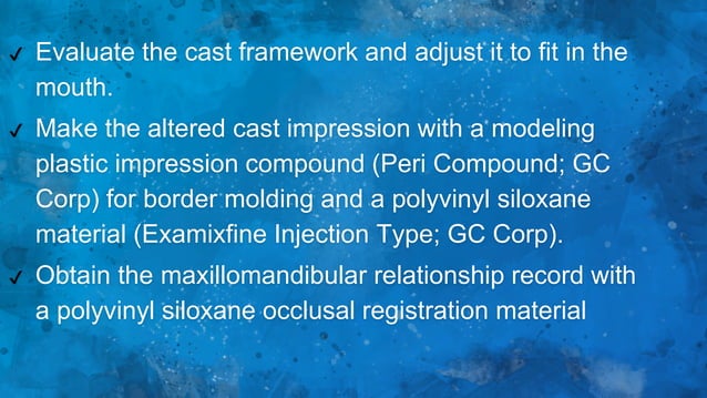 Prosthodontics Journal Club: Altered cast impression techniques | PPTX