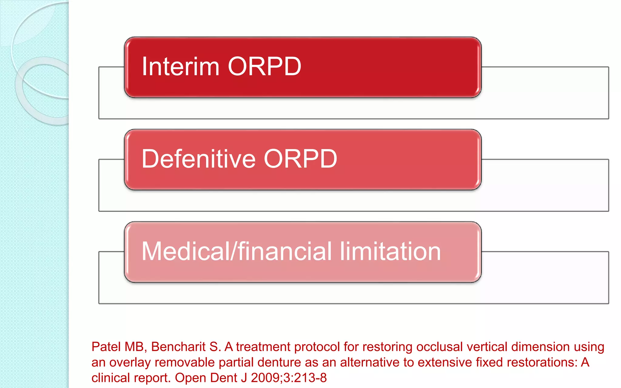 Journal Club Presentation on Overlay Removable Partial Denture | PPT