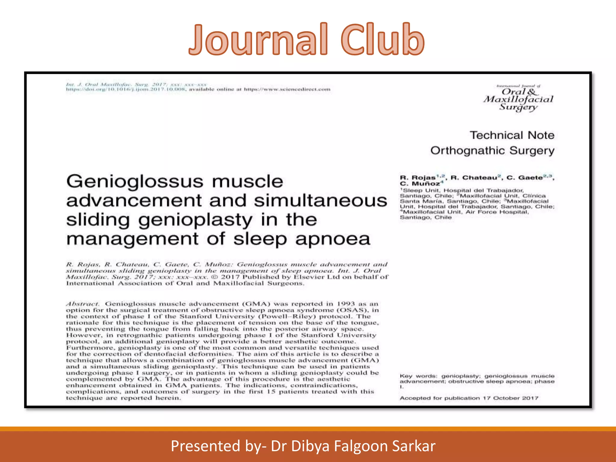 Genioglossus muscle advancement and simultaneous sliding genioplasty in ...