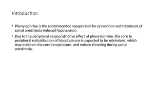 Journal club cover on low dose phenylephrine | PPTX
