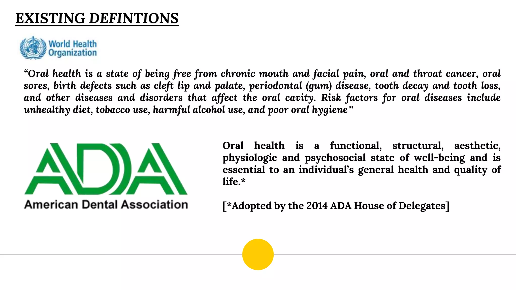 New definition of oral health | PPT