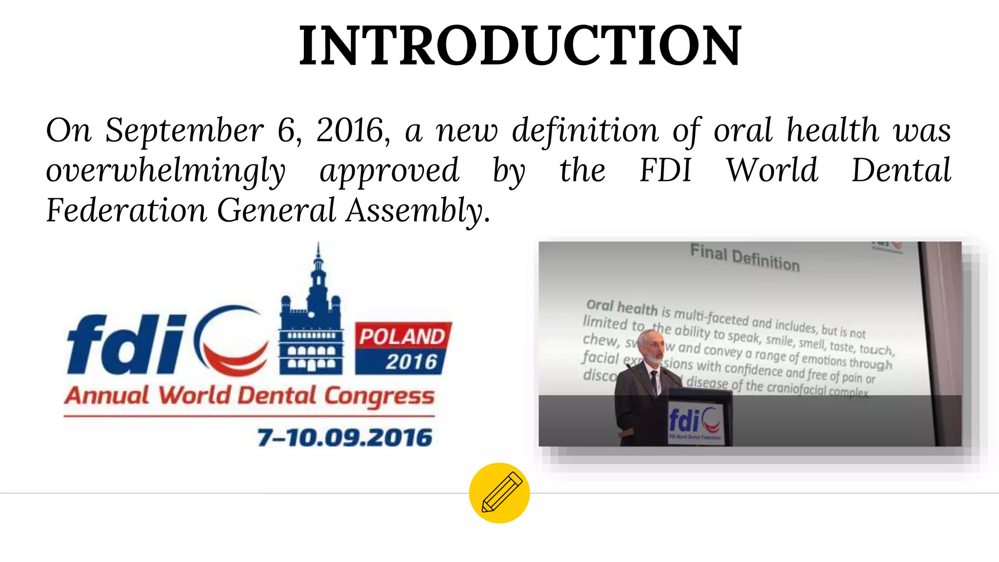 New definition of oral health | PPT