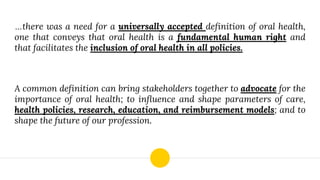 New definition of oral health | PPT